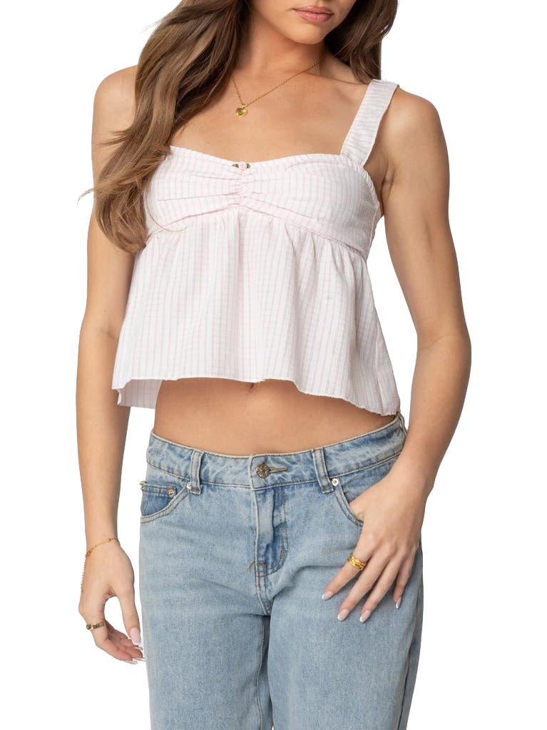 EDIKTED EDIKTED linn gingham babydoll tank